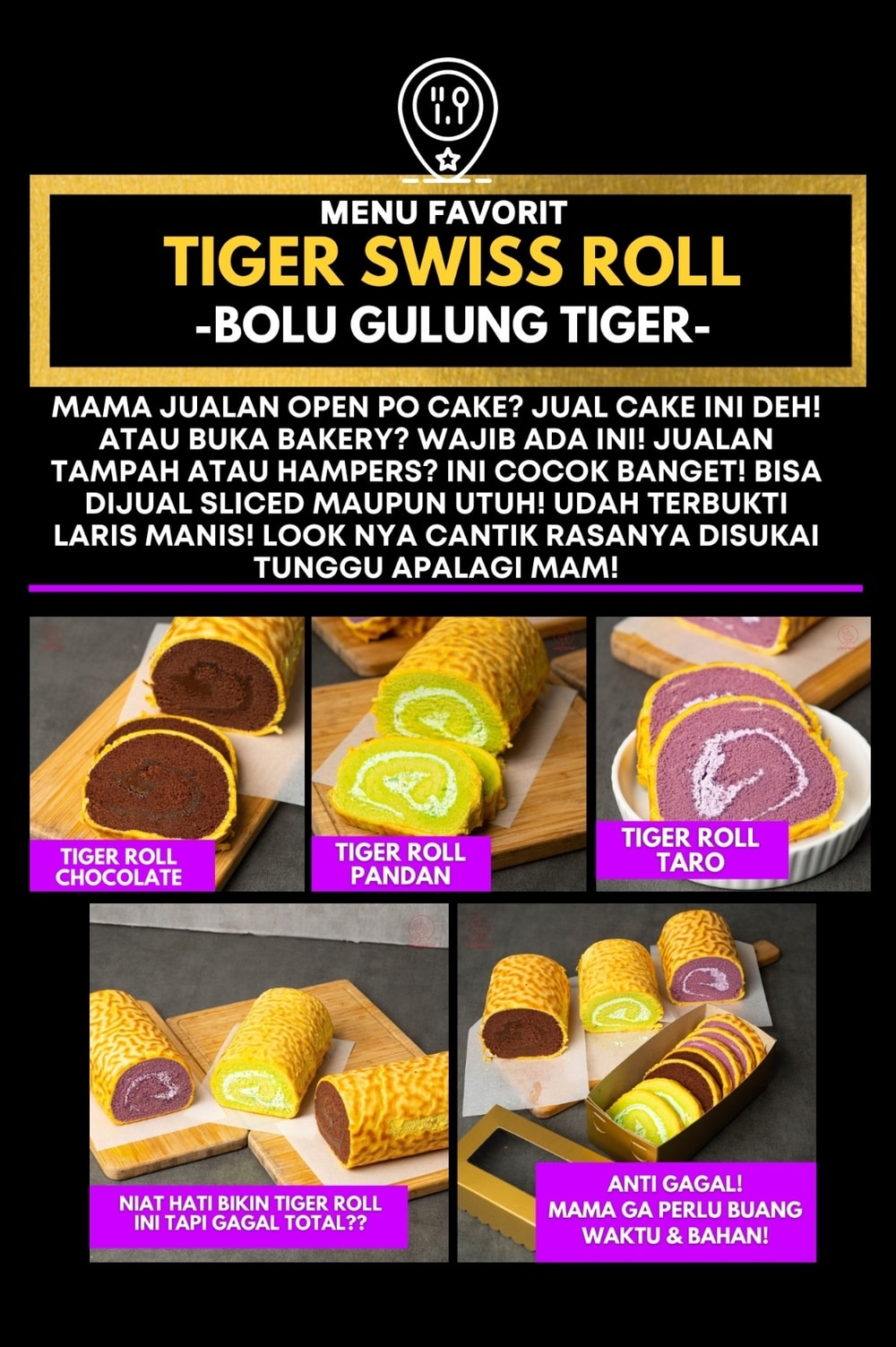 KELAS MASAK ONLINE TIGER SWISS ROLL - BOLU GULUNG TIGER