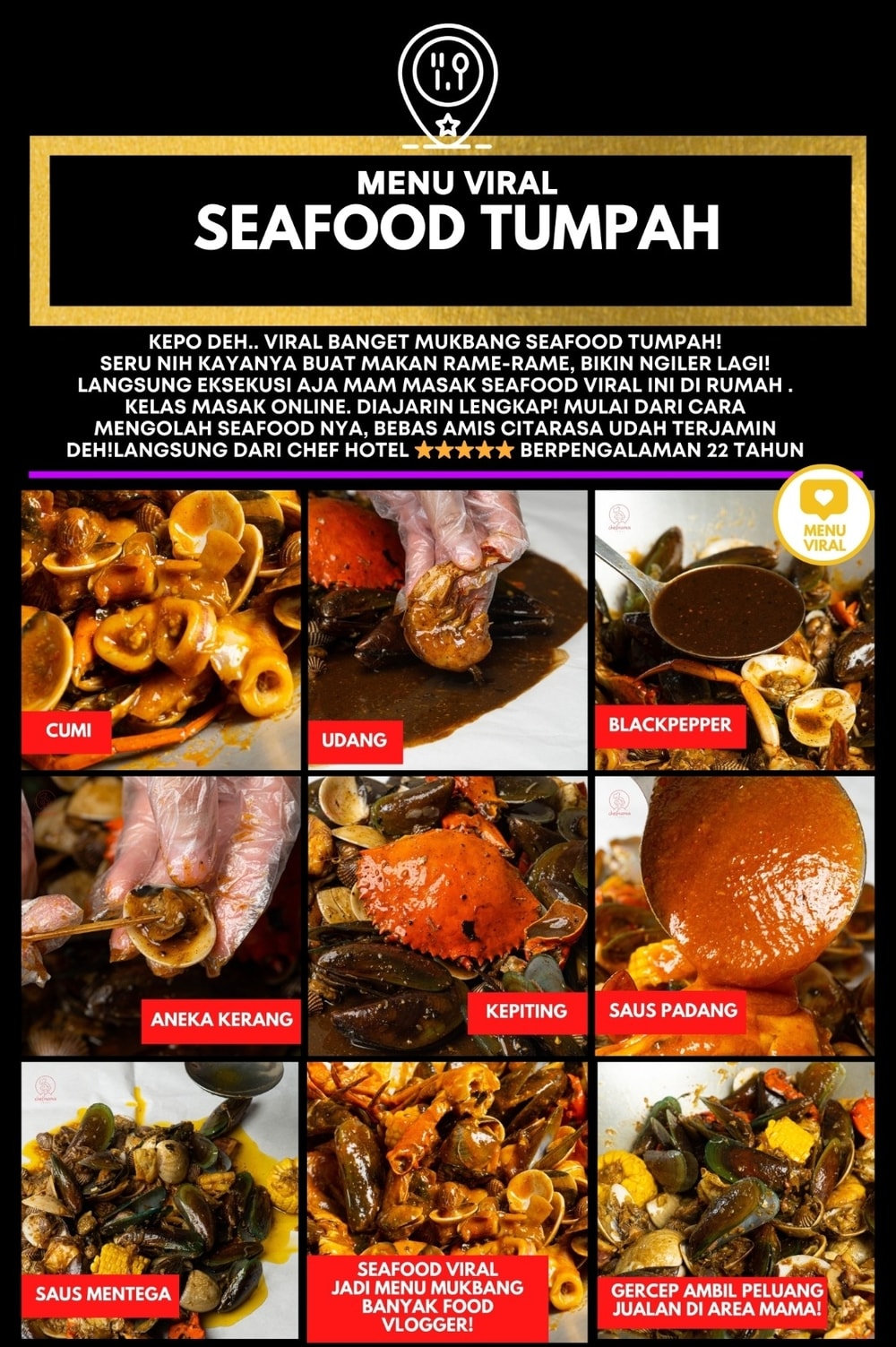 KELAS MASAK ONLINE SEAFOOD TUMPAH