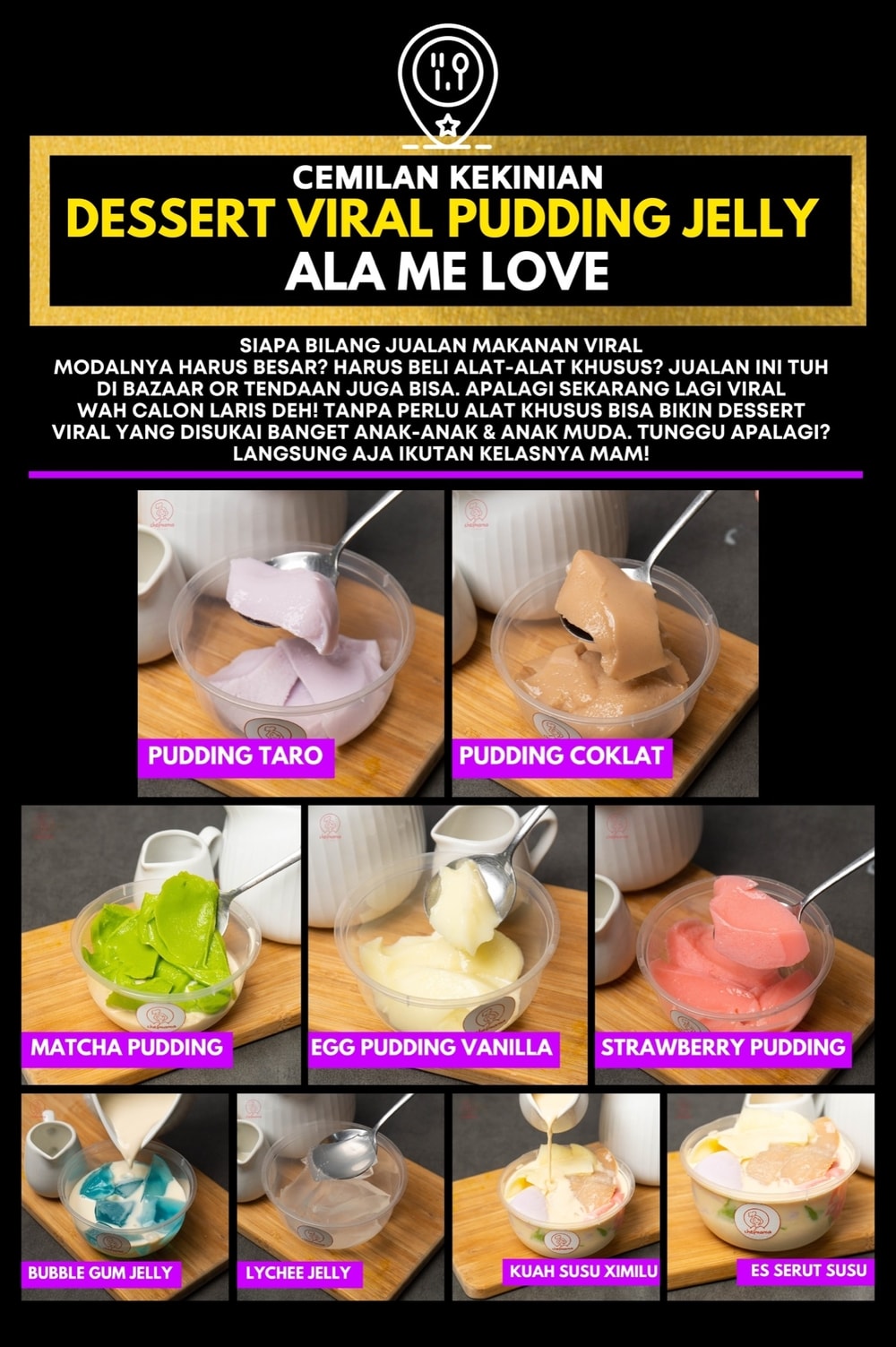 KELAS MASAK ONLINE DESSERT VIRAL - PUDDING JELLY ALA ME LOVE