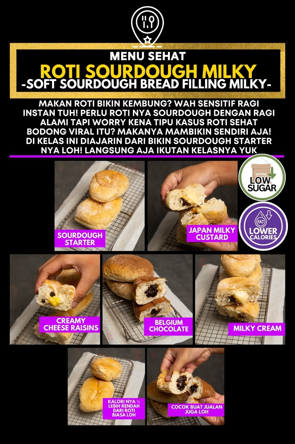 KELAS MASAK ROTI SOURDOUGH MILKY - SOFT SOURDOUGH BREAD FILLING MILKY