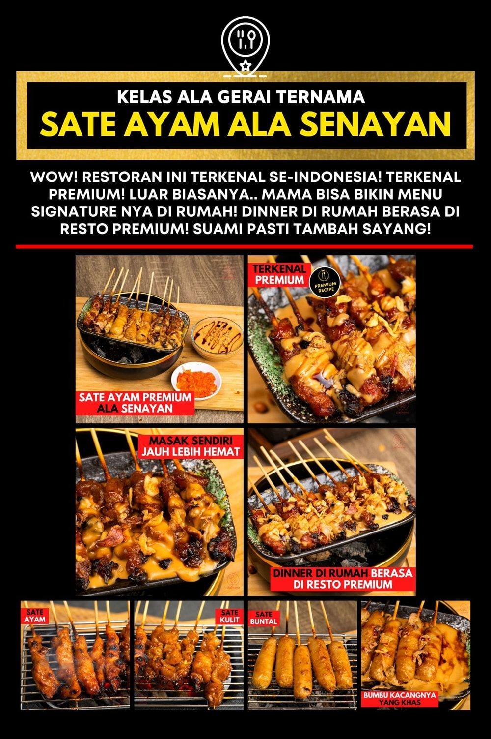 KELAS MASAK ONLINE SATE AYAM ALA SENAYAN