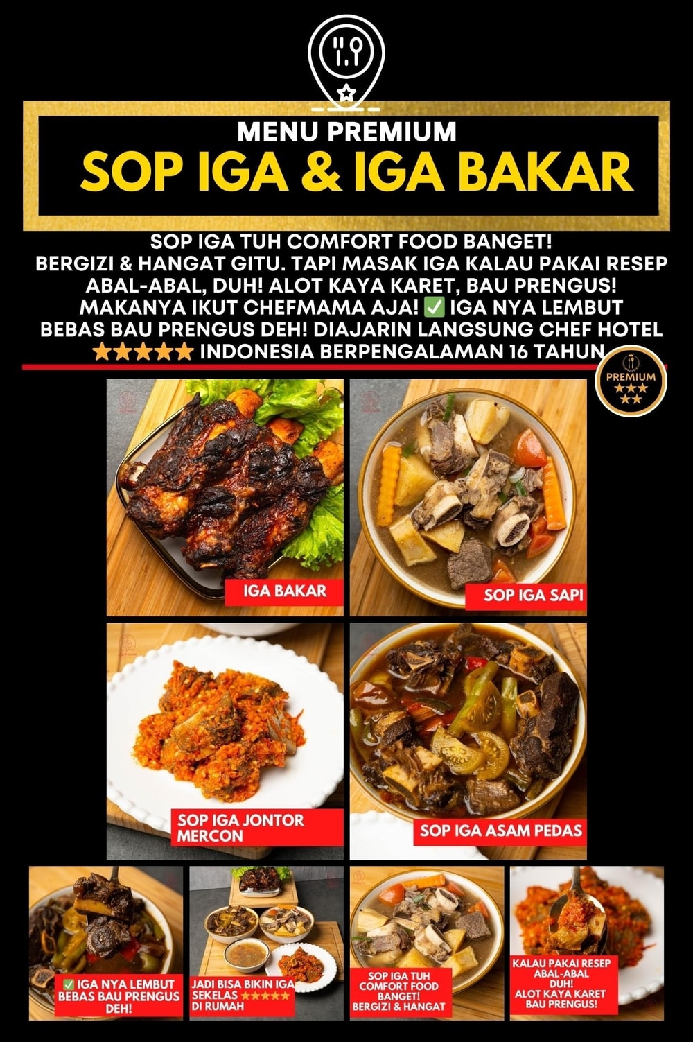 KELAS MASAK ONLINE SOP IGA & IGA BAKAR
