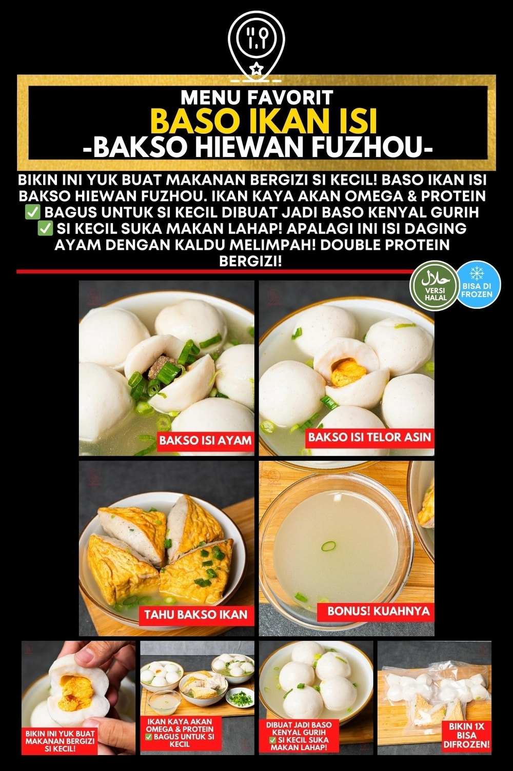 KELAS MASAK ONLINE BASO IKAN ISI - BAKSO HIEWAN FUZHOU