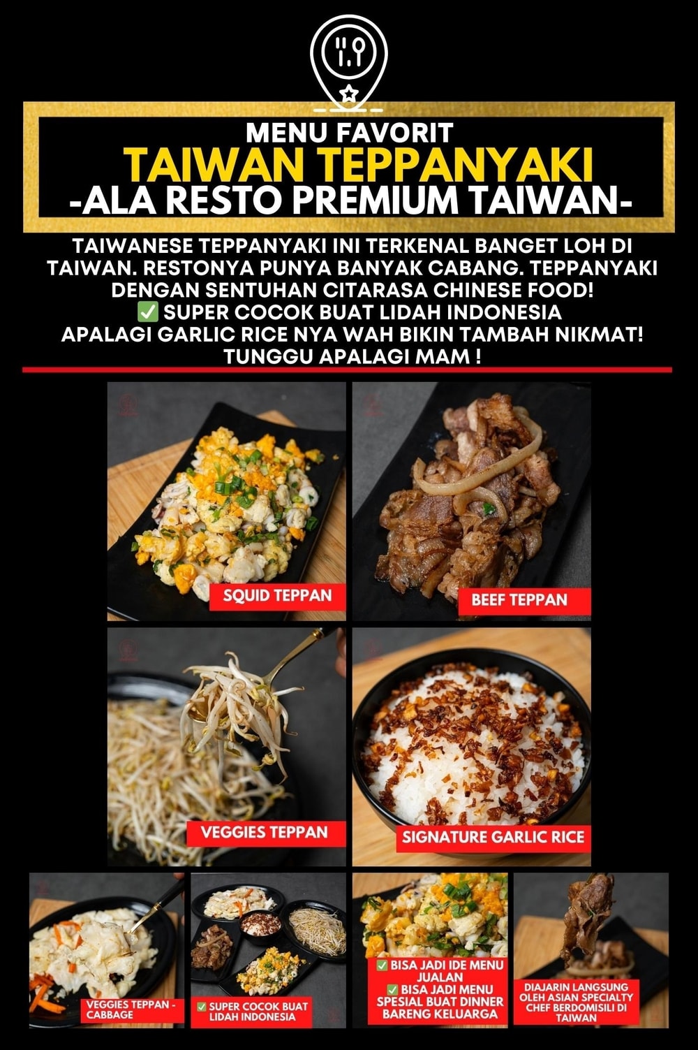 KELAS MASAK ONLINE TAIWAN TEPPANYAKI - ALA RESTO PREMIUM TAIWAN