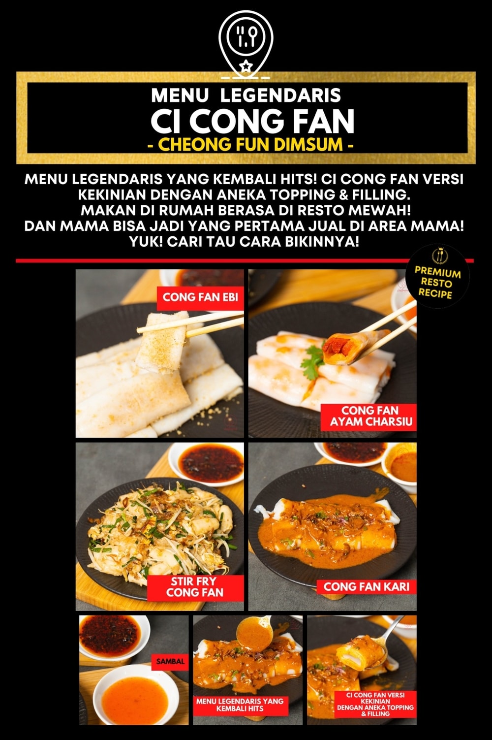 KELAS MASAK ONLINE CI CONG FAN - CHEONG FUN DIMSUM