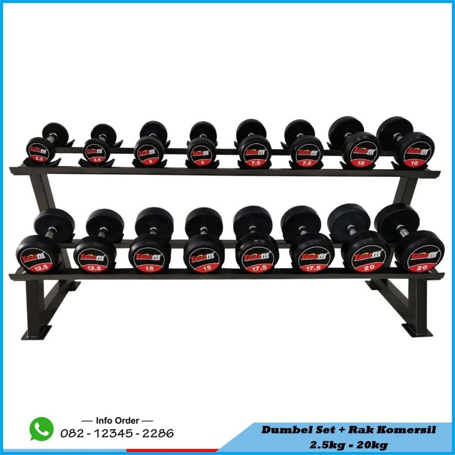 Dumble / Barbel set rak Total Fitnes Bandung