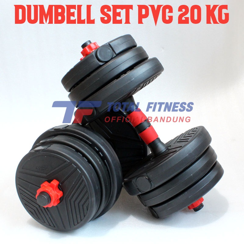 Jual Dumbell Barbel Set PVC 20 kg Total FItness