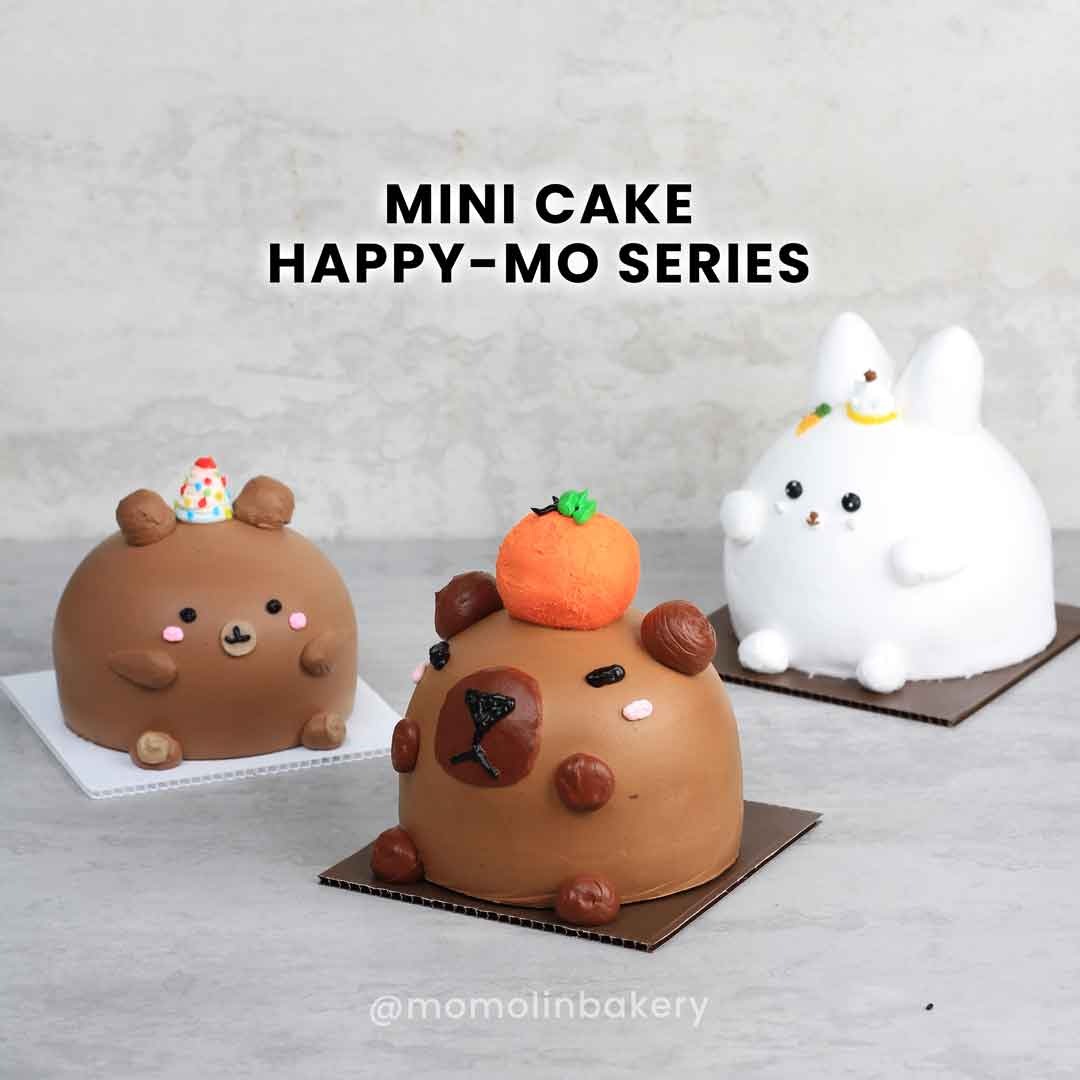 Cake MIni Karakter Capybara - Beruang - Kelinci ( Happy-Mo )