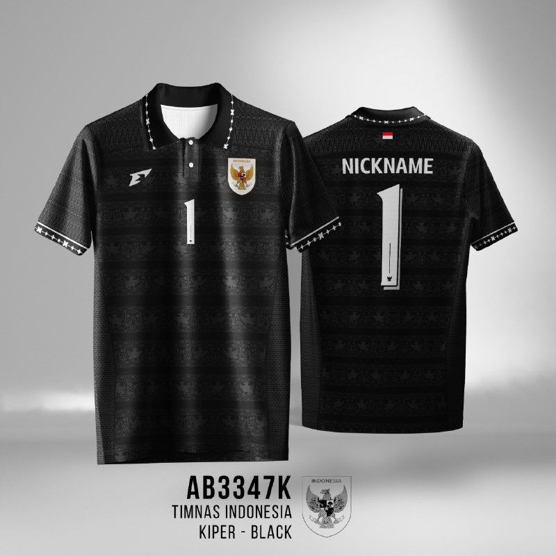 Kaos Jersey Kiper Timnas Indonesia 2025 Erspo - Black - AB3347K