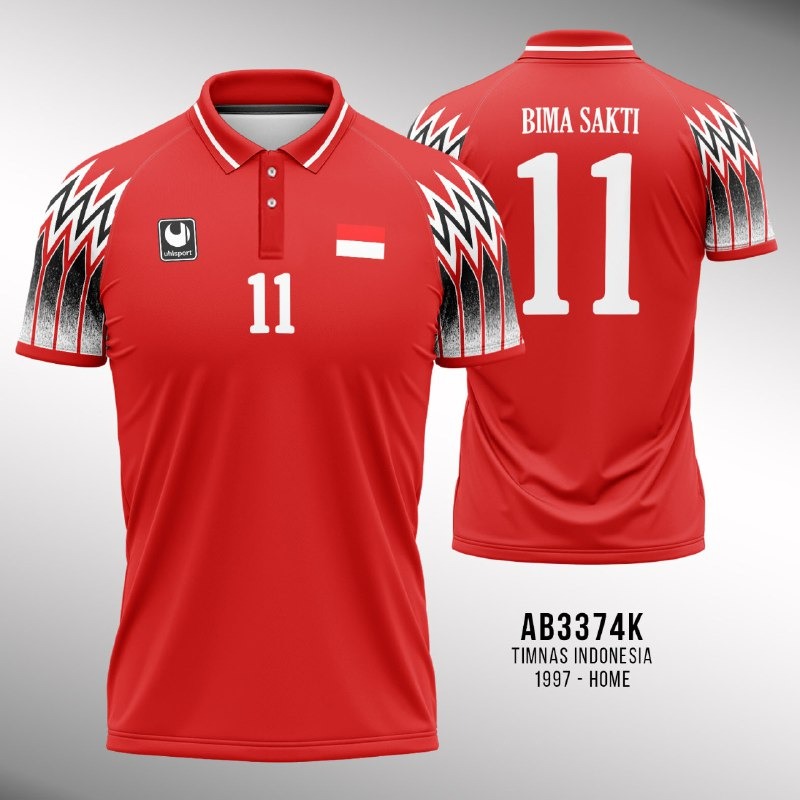 Jersey TImnas Indonesia 1997 Home Kit by UHL Sport - AB3374K