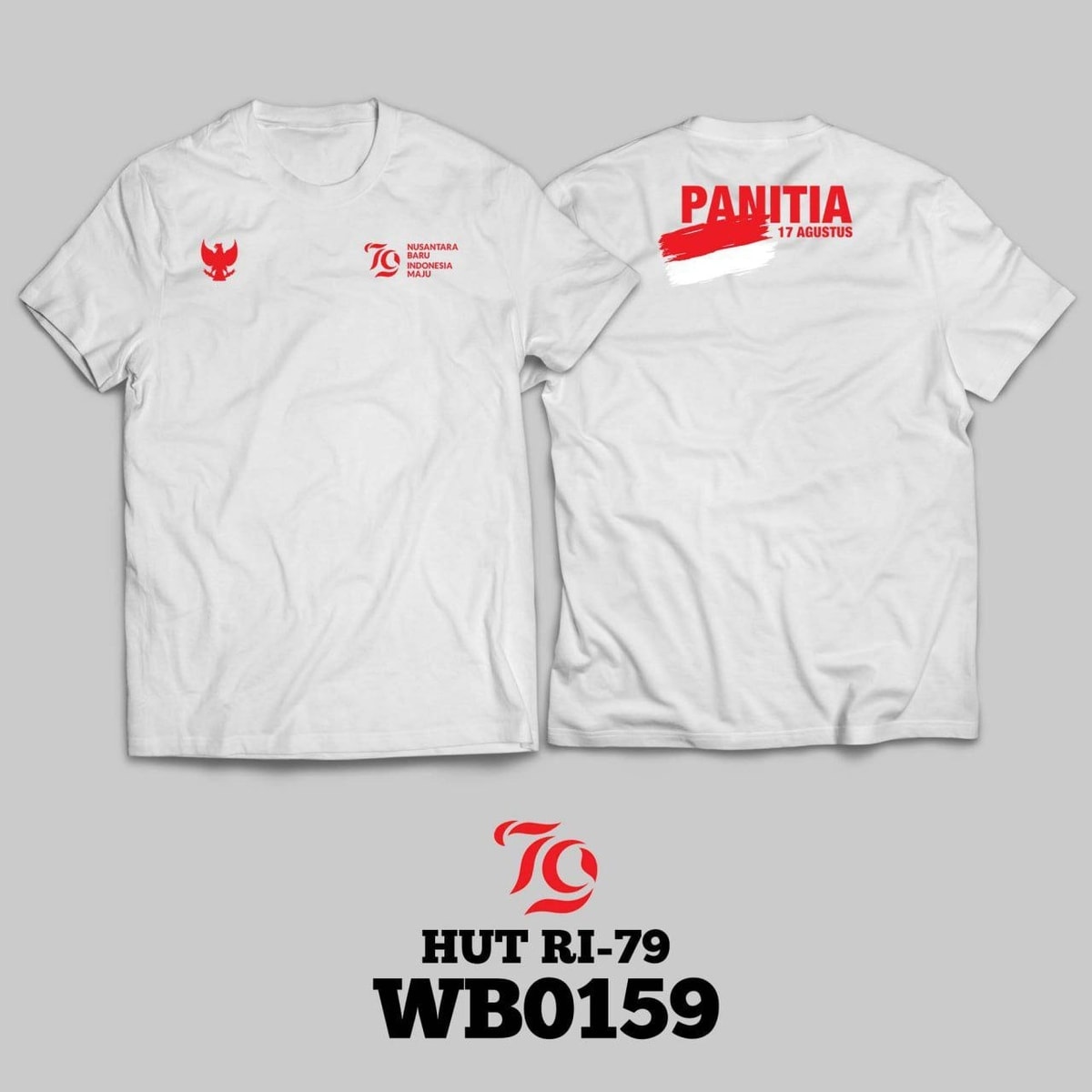 KAOS SABLON HUT RI 79 PUTIH - WB0159