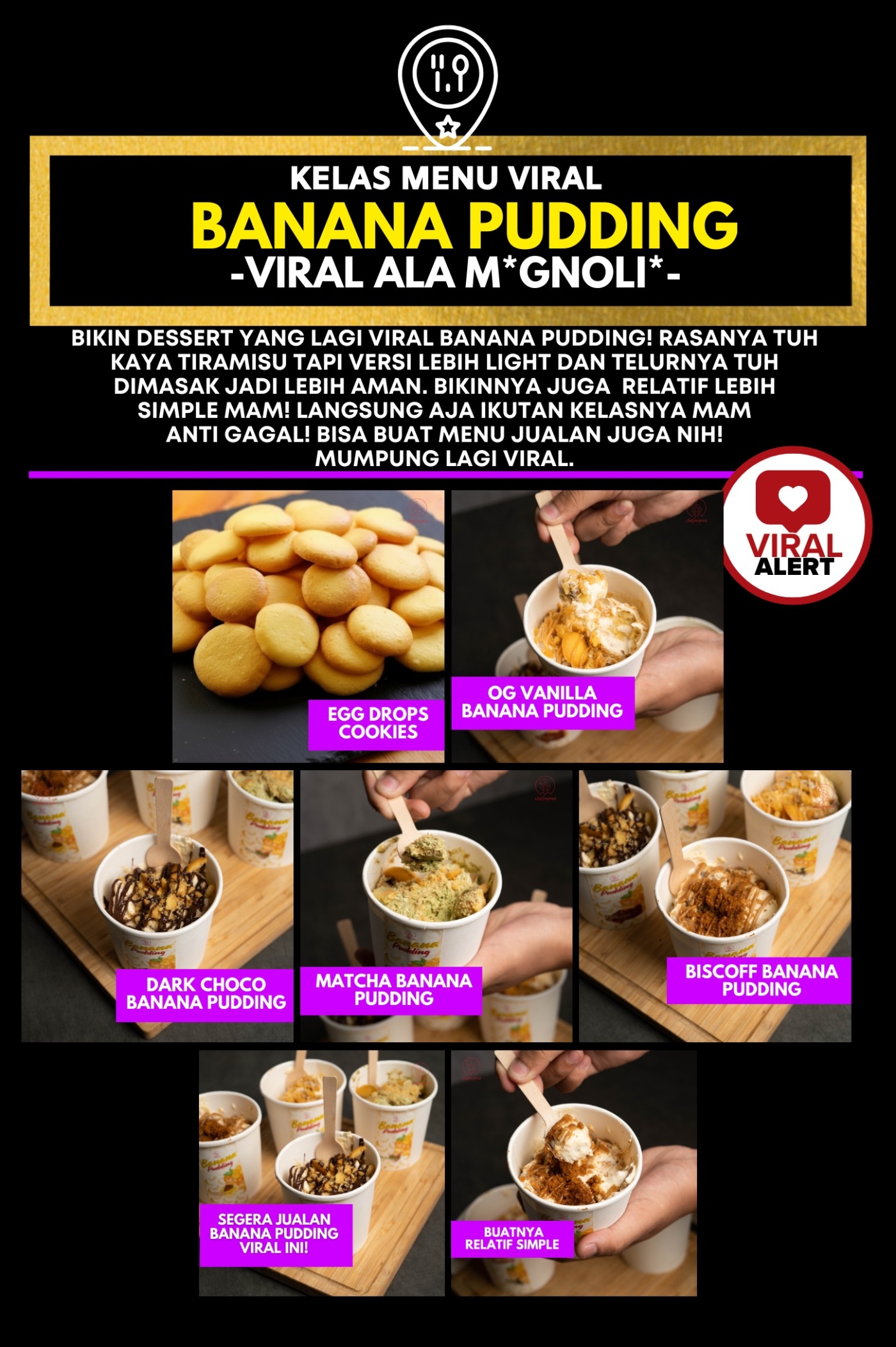 KELAS MASAK BANANA PUDDING - VIRAL ALA M*GNOLI*