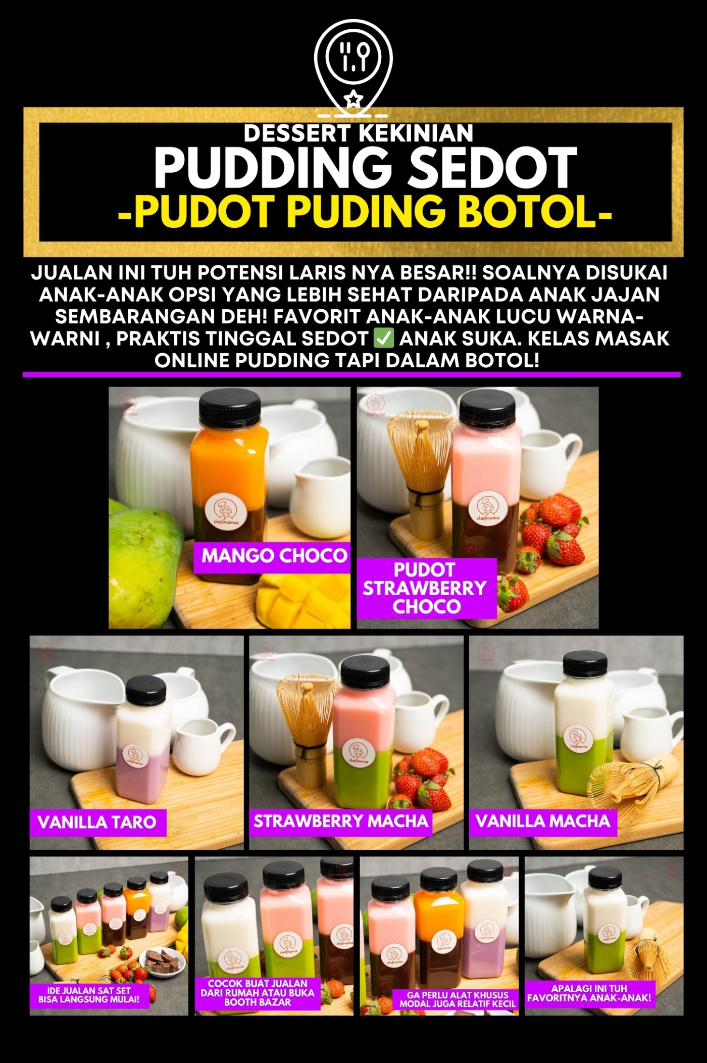 KELAS MASAK PUDDING SEDOT - PUDOT PUDDING BOTOL