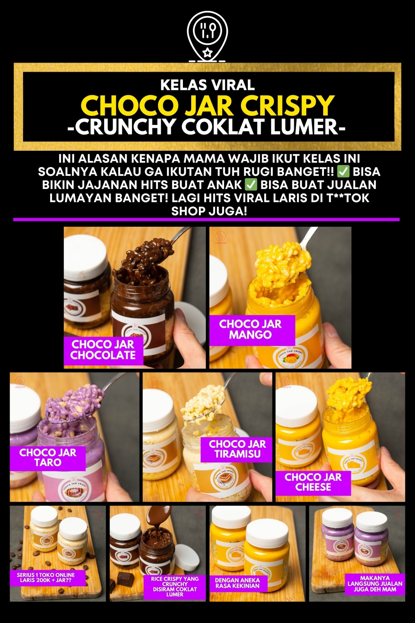 KELAS MASAK CHOCO JAR CRISPY - CRUNCHY COKLAT LUMER
