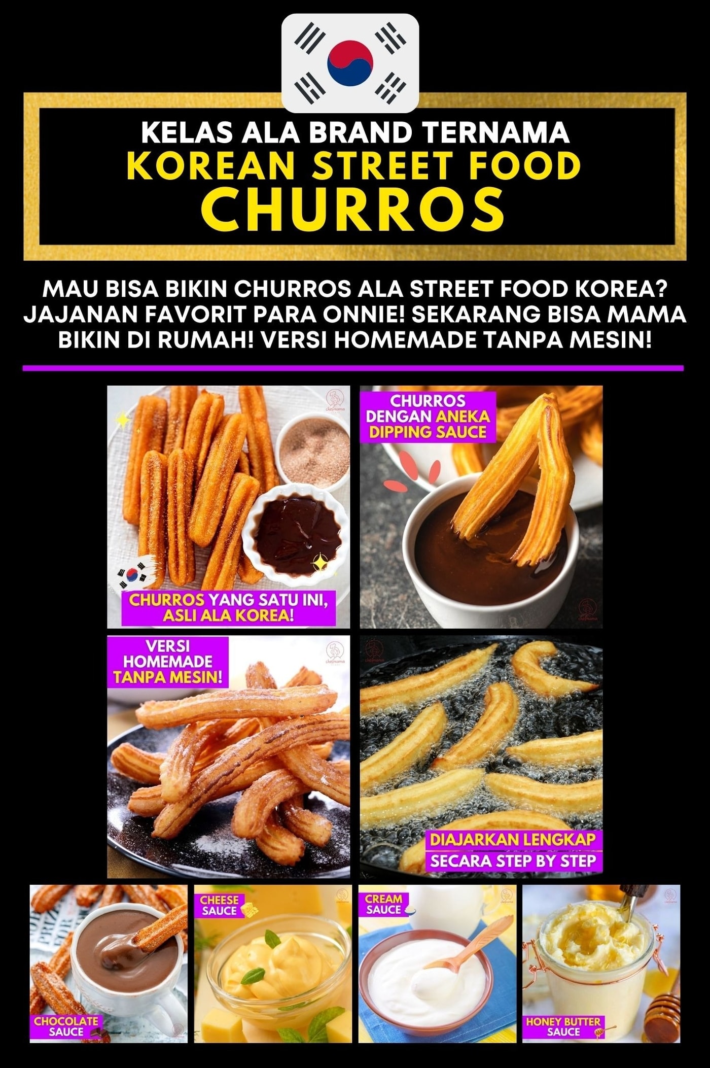 KELAS MASAK ONLINE KOREAN STREET CHURROS