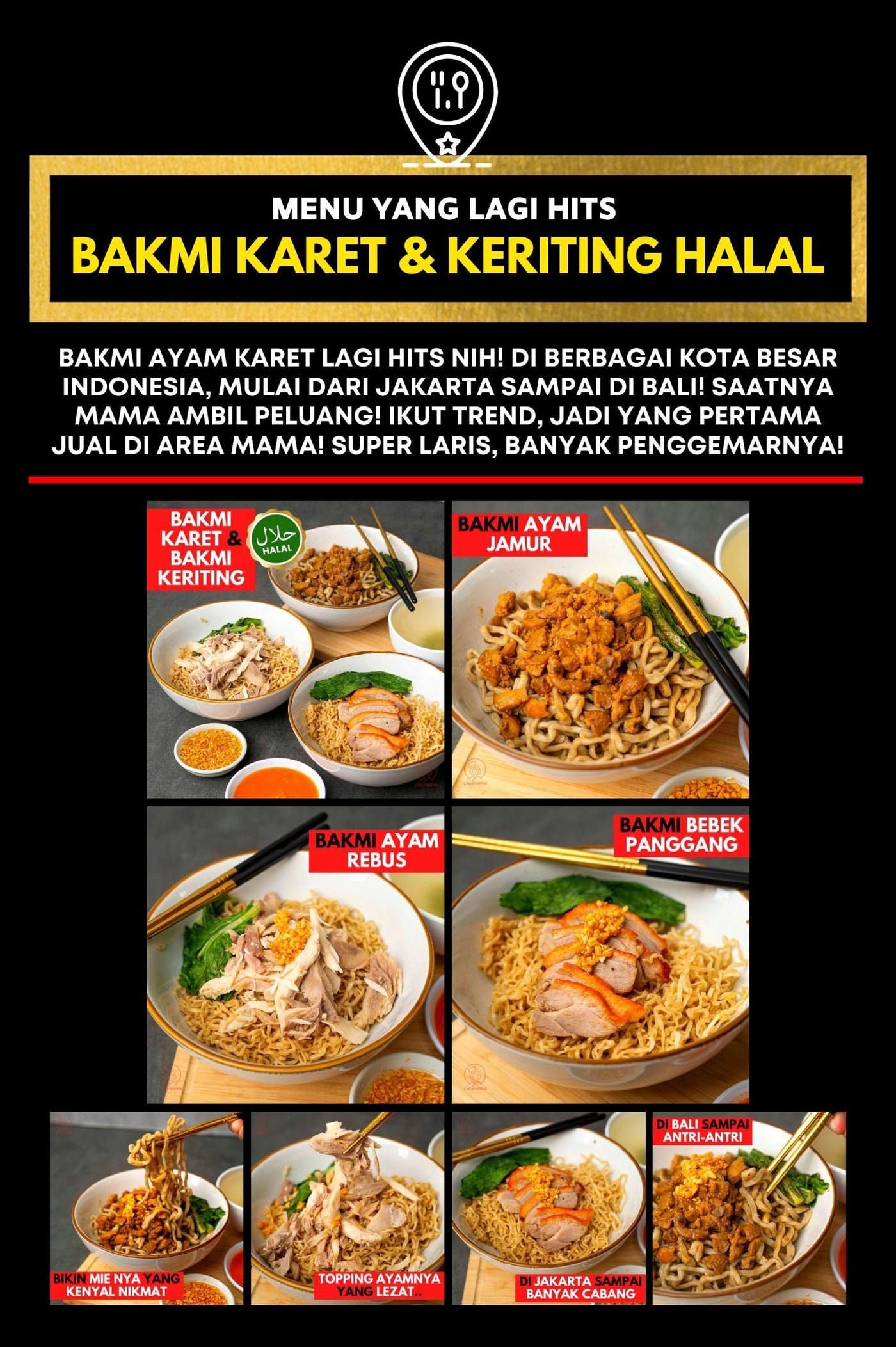 KELAS MASAK ONLINE BAKMI KARET & KERITING HALAL