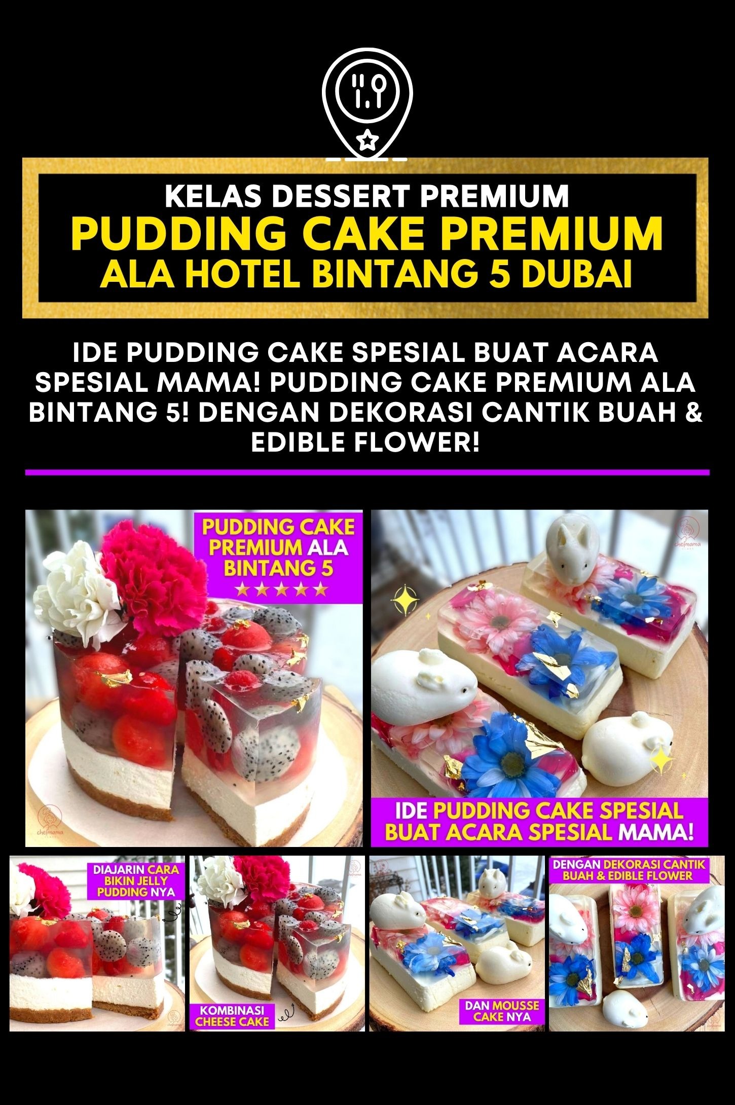 KELAS MASAK ONLINE PREMIUM PUDDING CAKE - PUDING JELLY ala HOTEL ...
