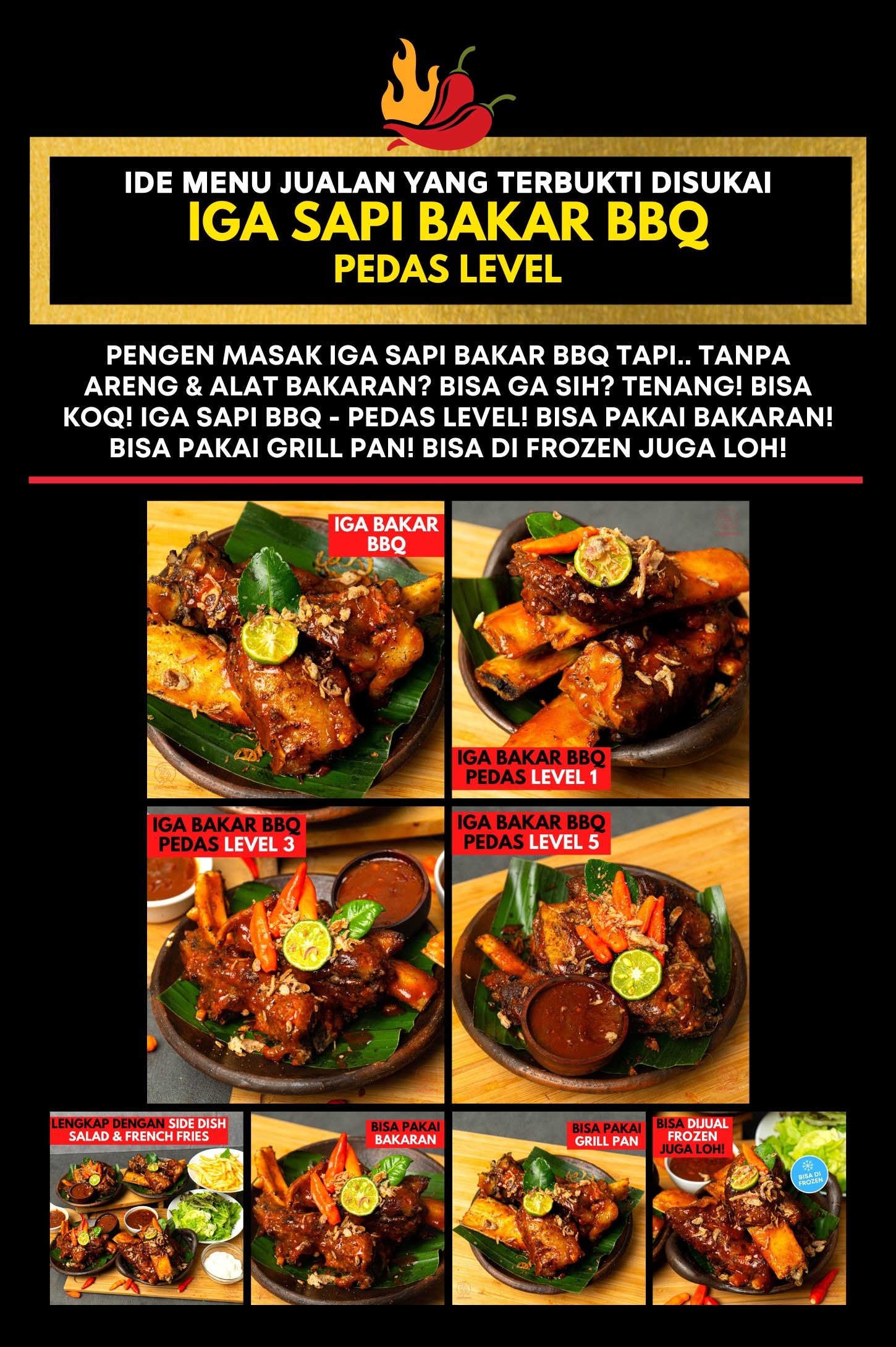 KELAS MASAK ONLINE IGA SAPI BAKAR BBQ - PEDAS LEVEL
