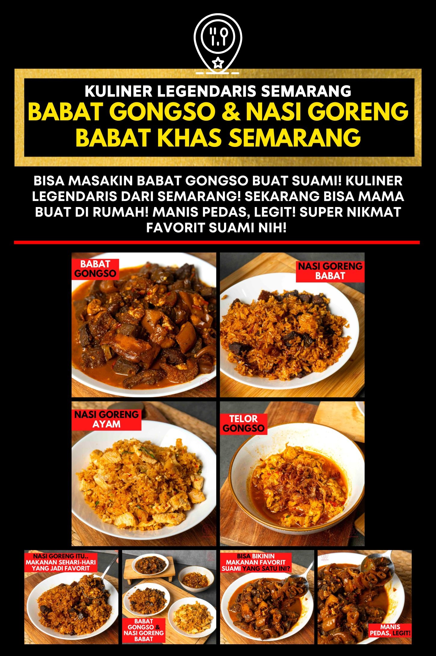 KELAS MASAK ONLINE BABAT GONGSO & NASI GORENG BABAT KHAS SEMARANG