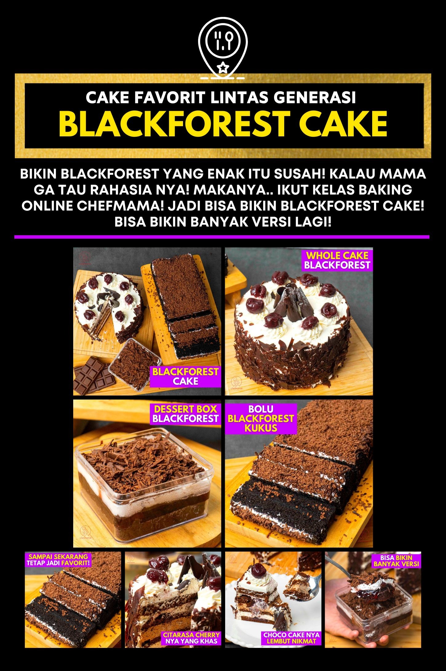 KELAS MASAK ONLINE BLACKFOREST CAKE