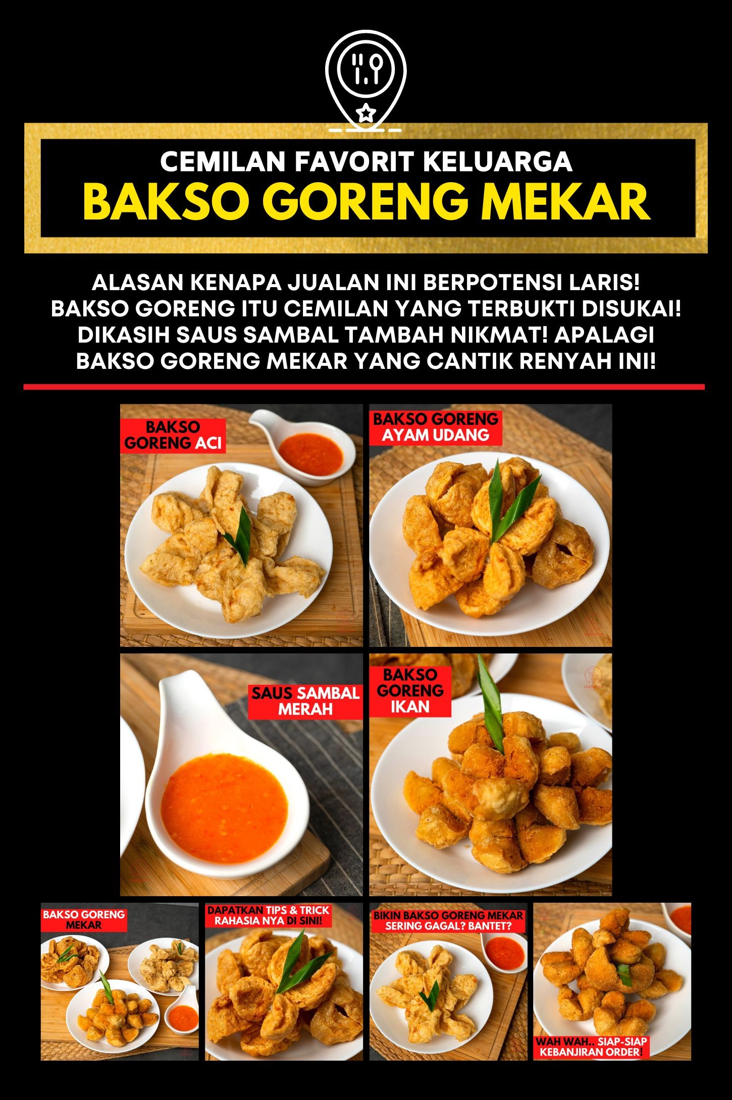 KELAS MASAK ONLINE BAKSO GORENG MEKAR