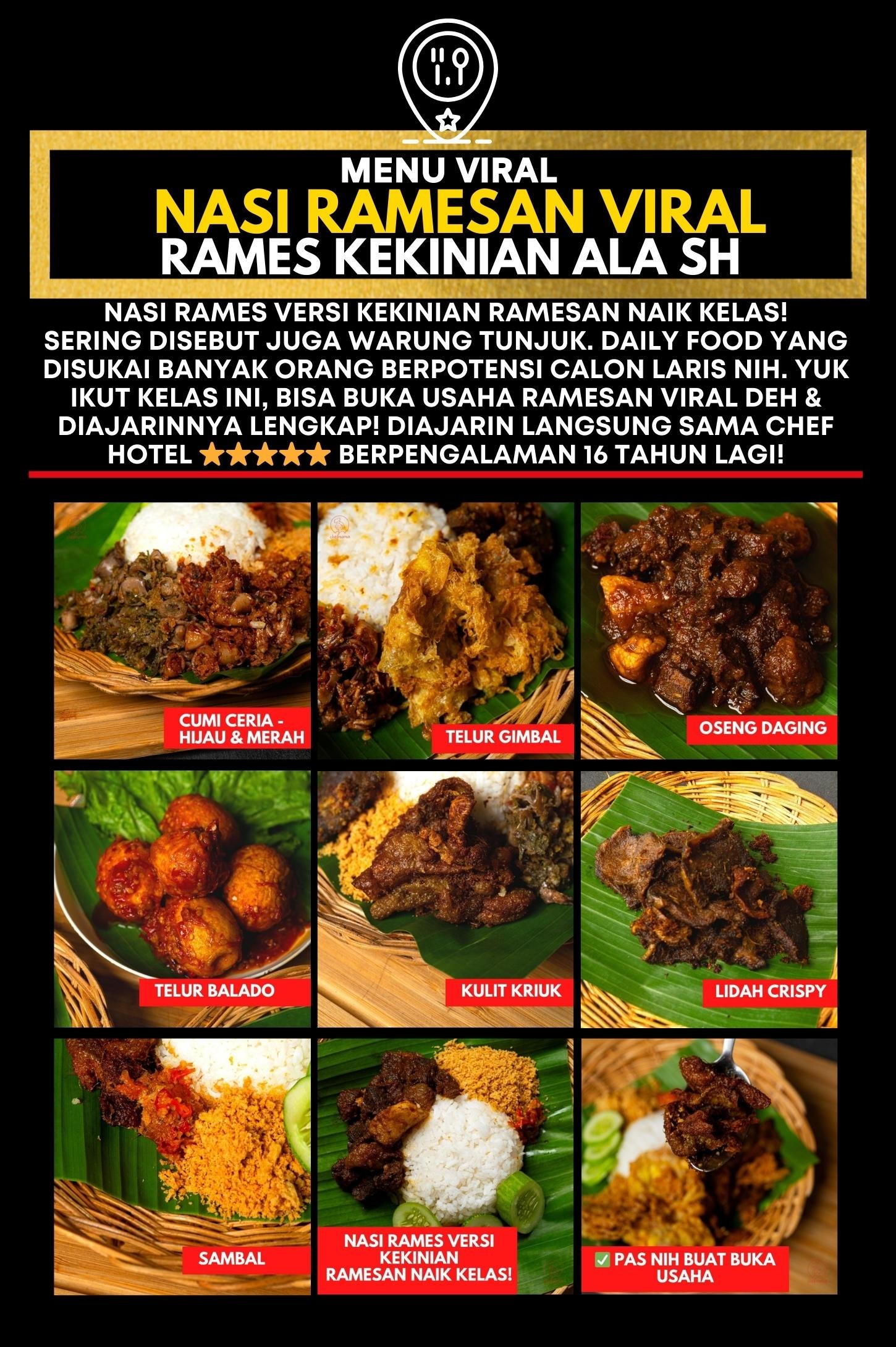 KELAS MASAK ONLINE NASI RAMESAN VIRAL - RAMES KEKINIAN ALA SH
