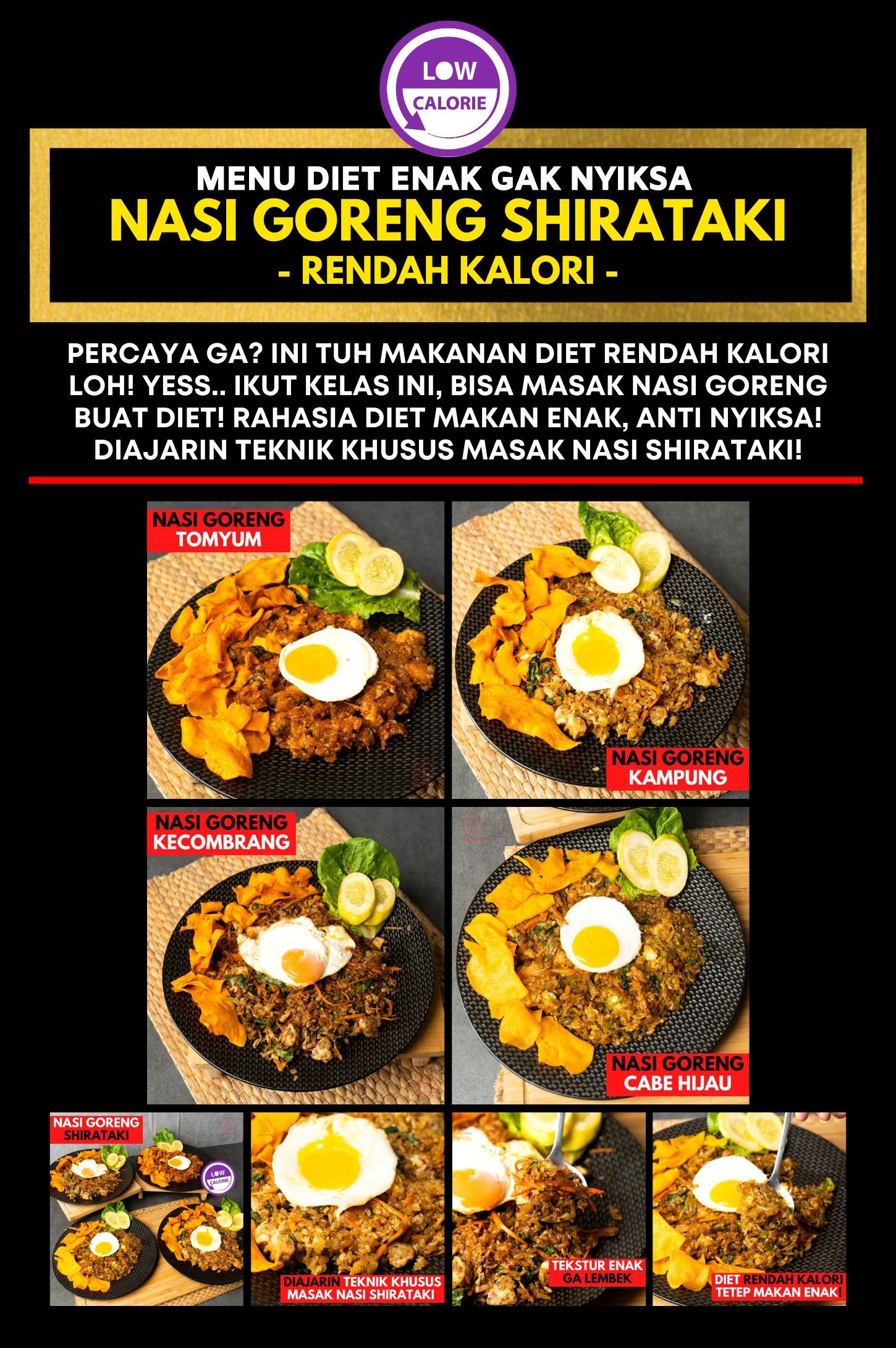 KELAS MASAK ONLINE NASI GORENG SHIRATAKI -RENDAH KALORI-