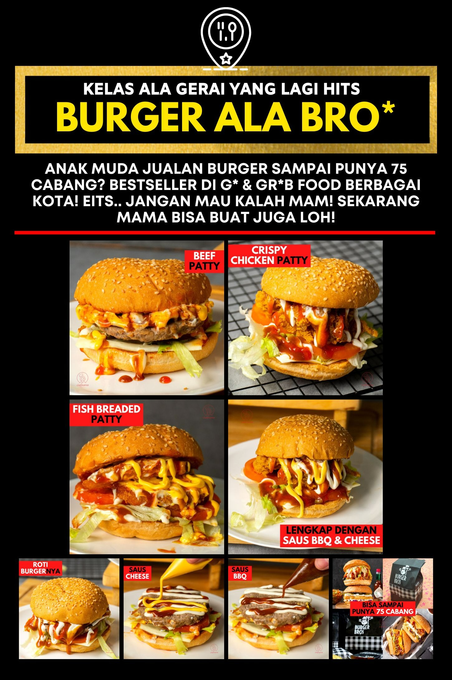 KELAS MASAK ONLINE BURGER ALA BRO*