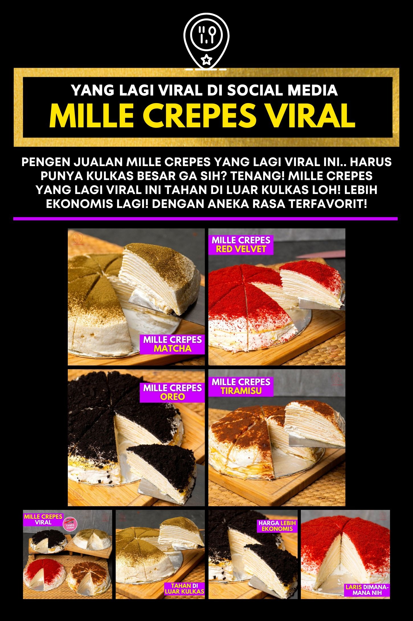 KELAS MASAK ONLINE MILLE CREPES VIRAL
