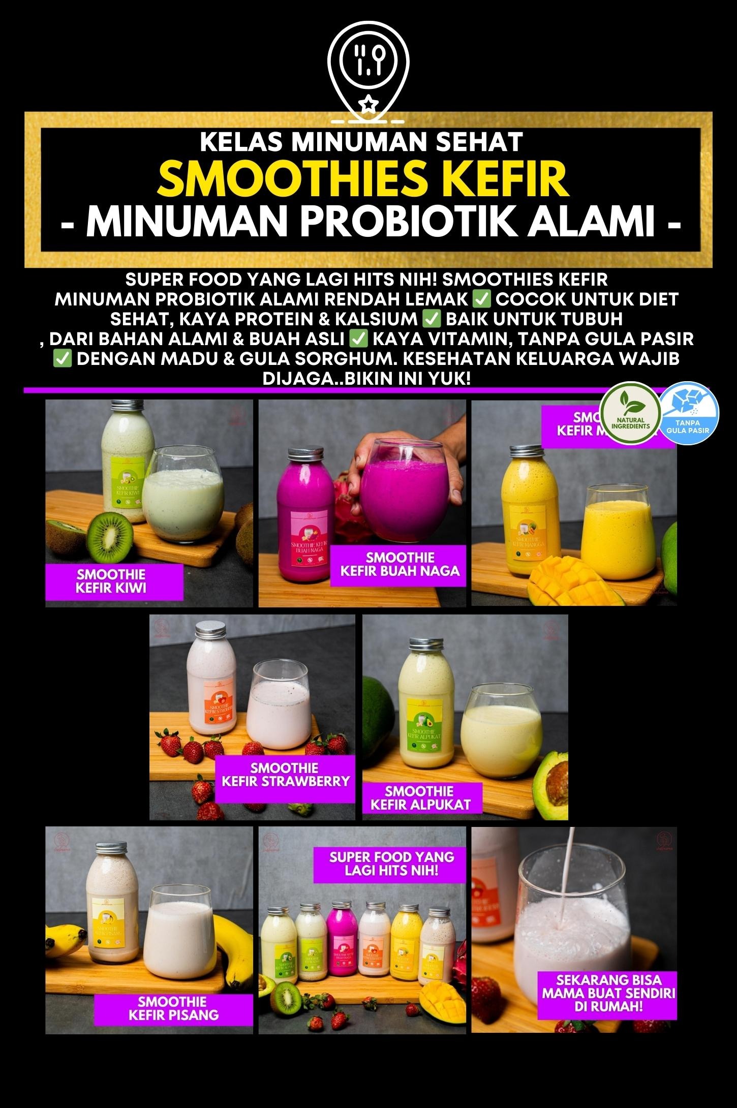 KELAS MASAK ONLINE SMOOTHIES KEFIR - MINUMAN PROBIOTIK ALAMI