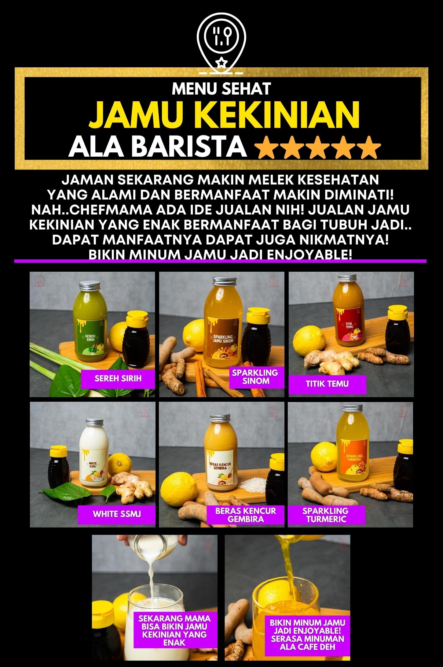 KELAS MASAK ONLINE JAMU KEKINIAN ALA BARISTA ⭐️⭐️⭐️⭐️⭐