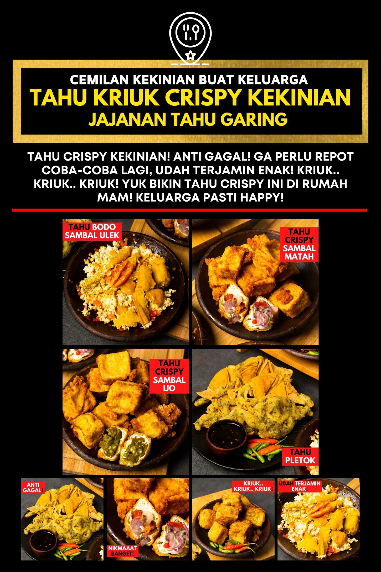 KELAS MASAK ONLINE TAHU KRIUK CRISPY KEKINIAN - JAJANAN TAHU GARING