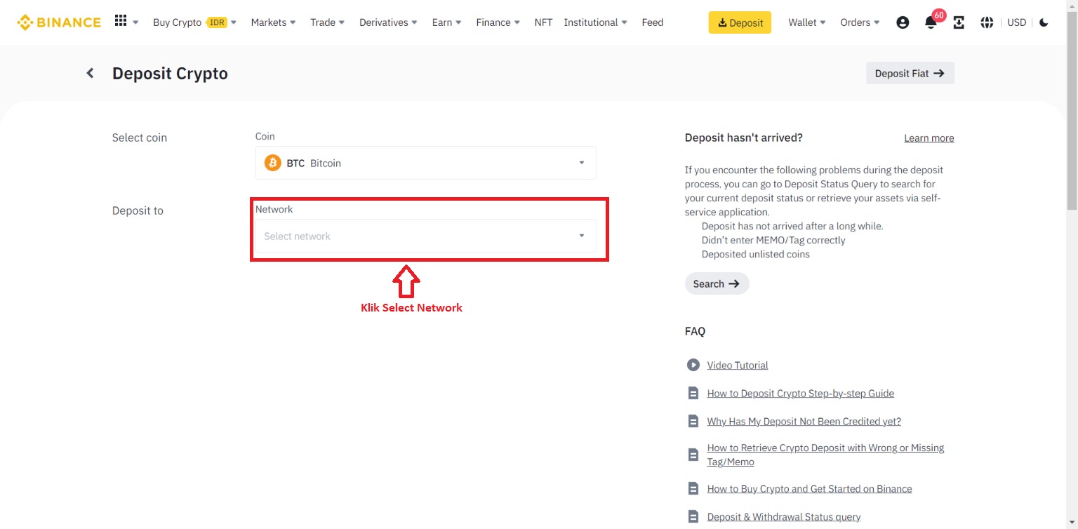 Cara Periksa Alamat BITCOIN di Wallet/Dompet Anda pada Website Binance Cara Periksa Alamat BITCOIN di Wallet/Dompet Anda pada Website Binance