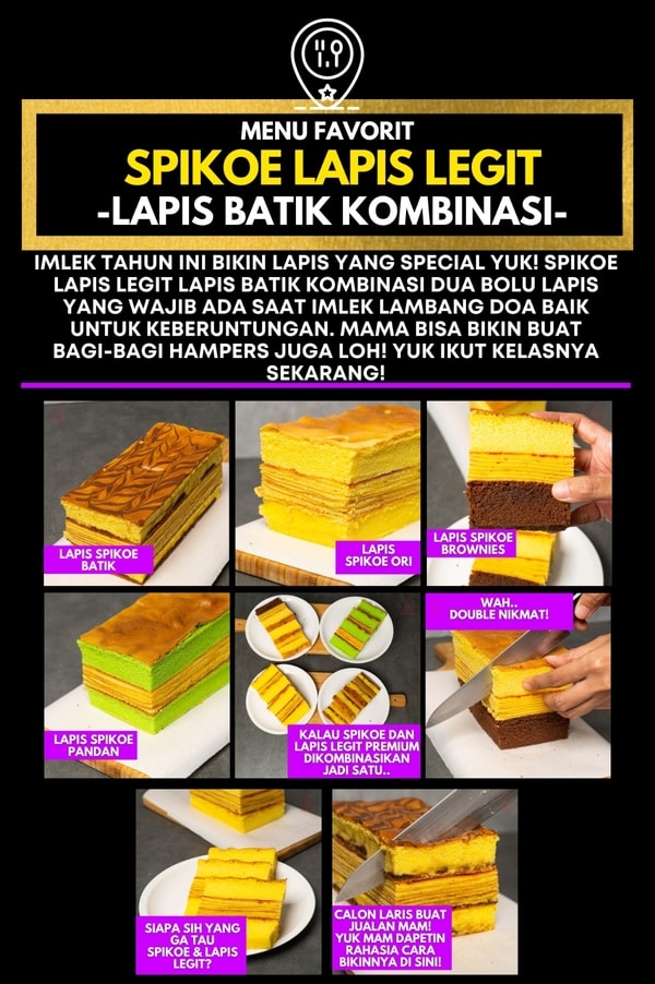 KELAS MASAK ONLINE SPIKOE LAPIS LEGIT - LAPIS BATIK KOMBINASI
