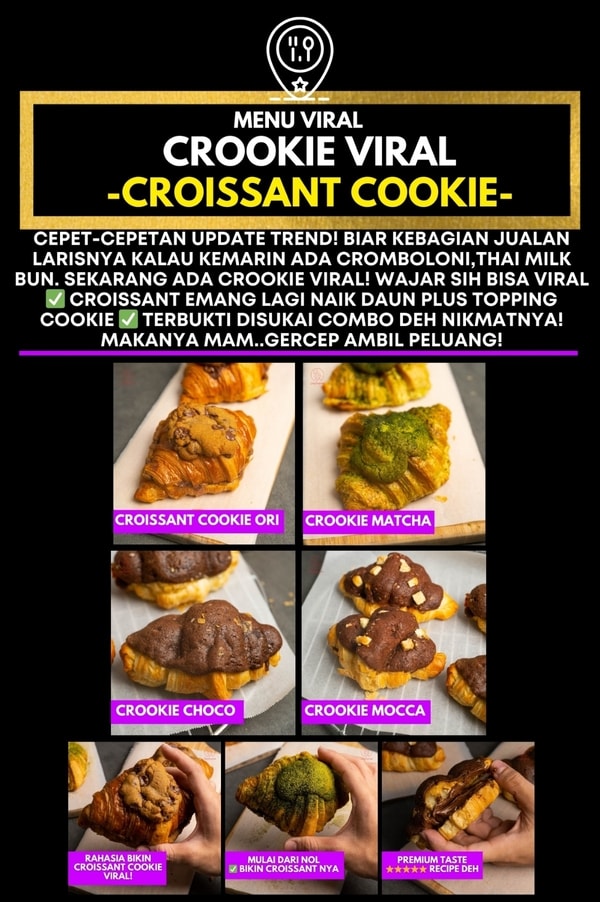 KELAS MASAK ONLINE CROOKIE VIRAL - CROISSANT COOKIE