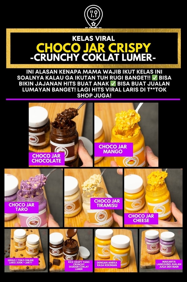 KELAS MASAK CHOCO JAR CRISPY - CRUNCHY COKLAT LUMER