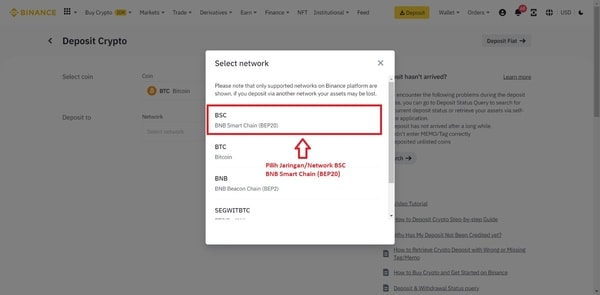 Cara Periksa Alamat BITCOIN di Wallet/Dompet Anda pada Website Binance Cara Periksa Alamat BITCOIN di Wallet/Dompet Anda pada Website Binance