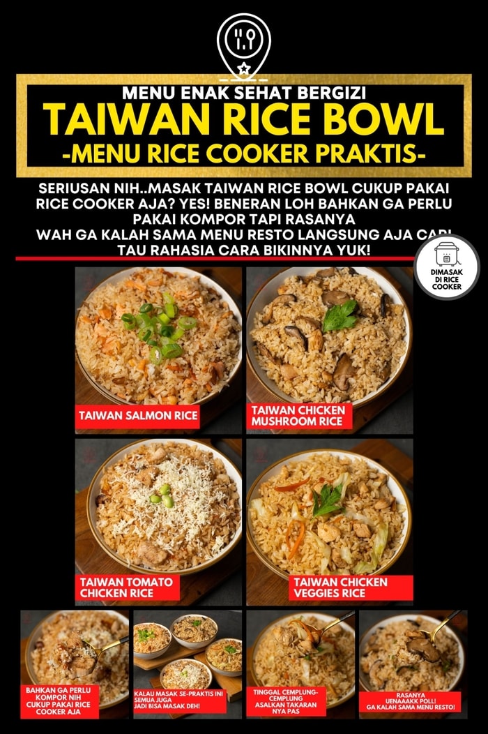 KELAS MASAK ONLINE TAIWAN RICE BOWL - MENU RICE COOKER PRAKTIS