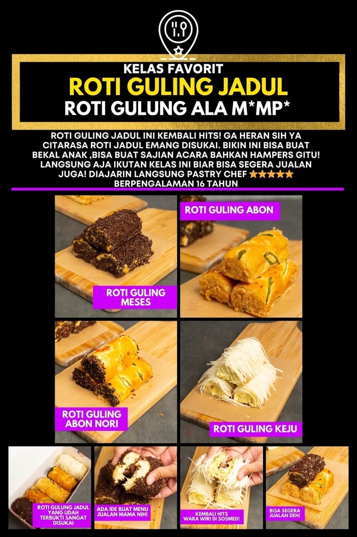 KELAS MASAK ONLINE ROTI GULING JADUL-ROTI GULUNG ALA MIMP*