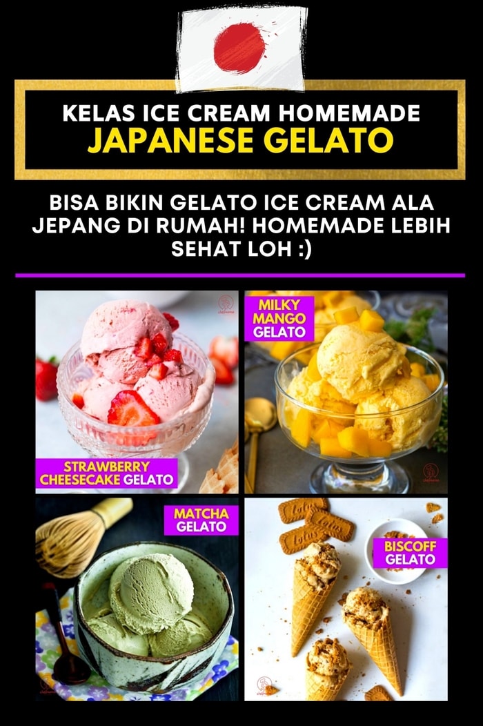 KELAS MASAK ONLINE HOMEMADE JAPANESE GELATO
