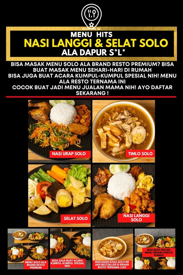 KELAS MASAK ONLINE NASI LANGGI & SELAT SOLO ALA DAPUR S*L*