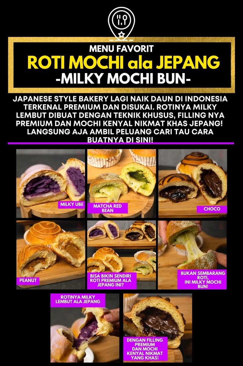 KELAS MASAK ONLINE ROTI MOCHI ala JEPANG - MILKY MOCHI BUN
