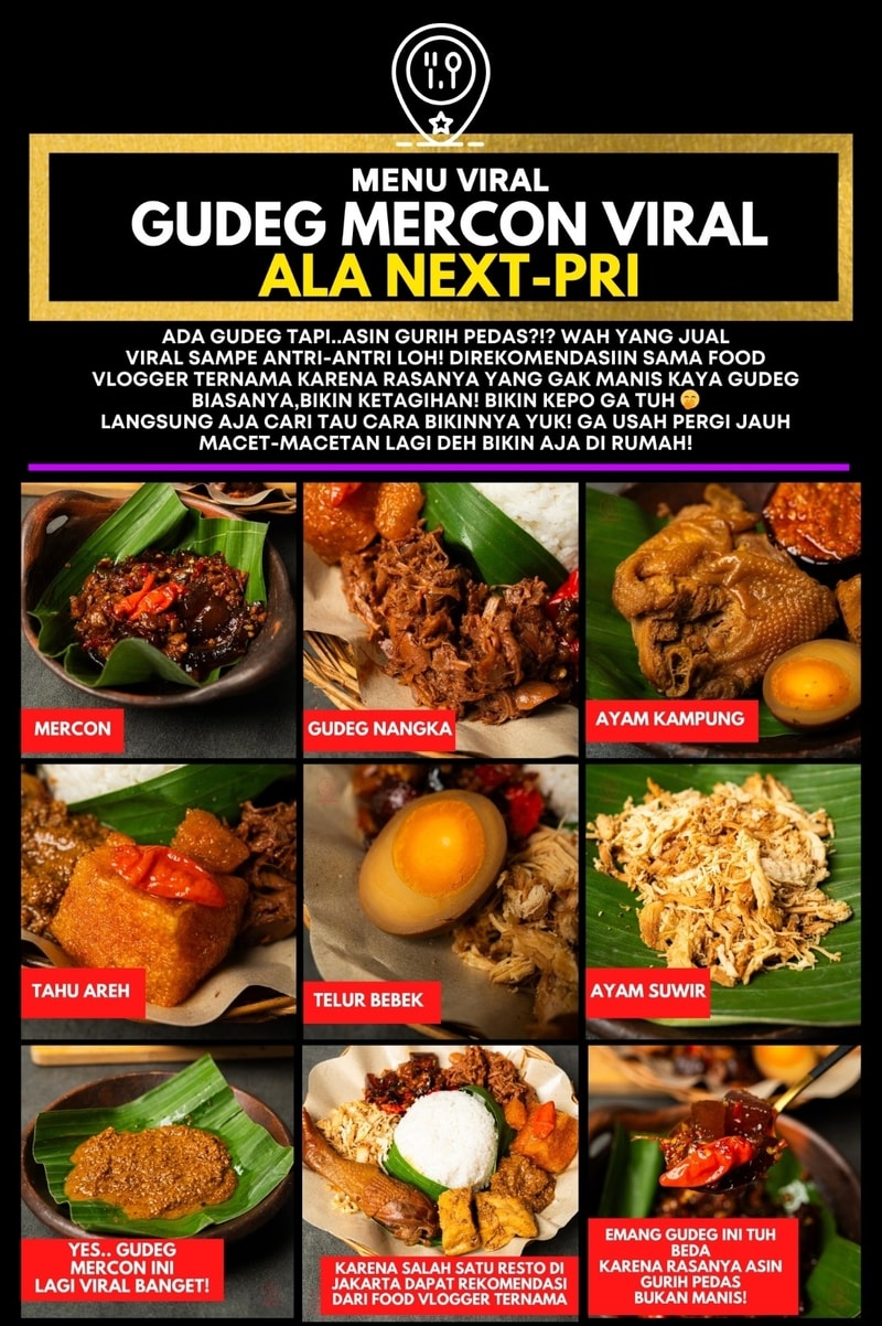 KELAS MASAK ONLINE GUDEG MERCON VIRAL ALA NEXT-PRI