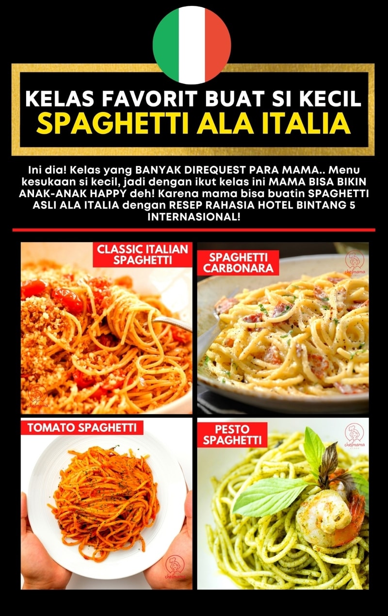 KELAS MASAK ONLINE SPAGHETTI ALA ITALIA