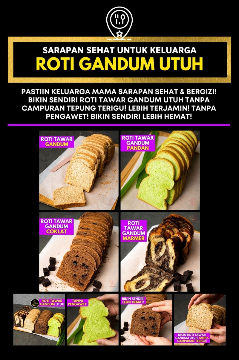 KELAS MASAK ONLINE ROTI GANDUM UTUH
