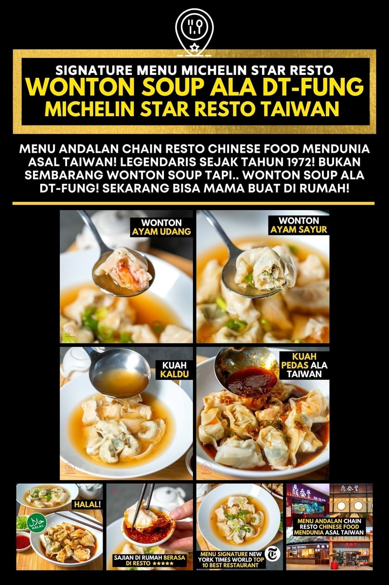 KELAS MASAK ONLINE WONTON SOUP ALA DT-FUNG - MICHELIN STAR RESTO TAIWAN