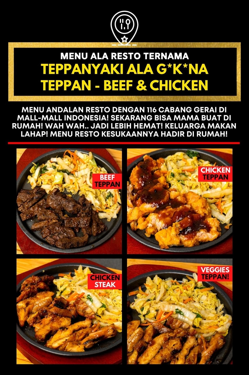 KELAS MASAK ONLINE TEPPANYAKI ALA G*K*NA TEPPAN - BEEF & CHICKEN