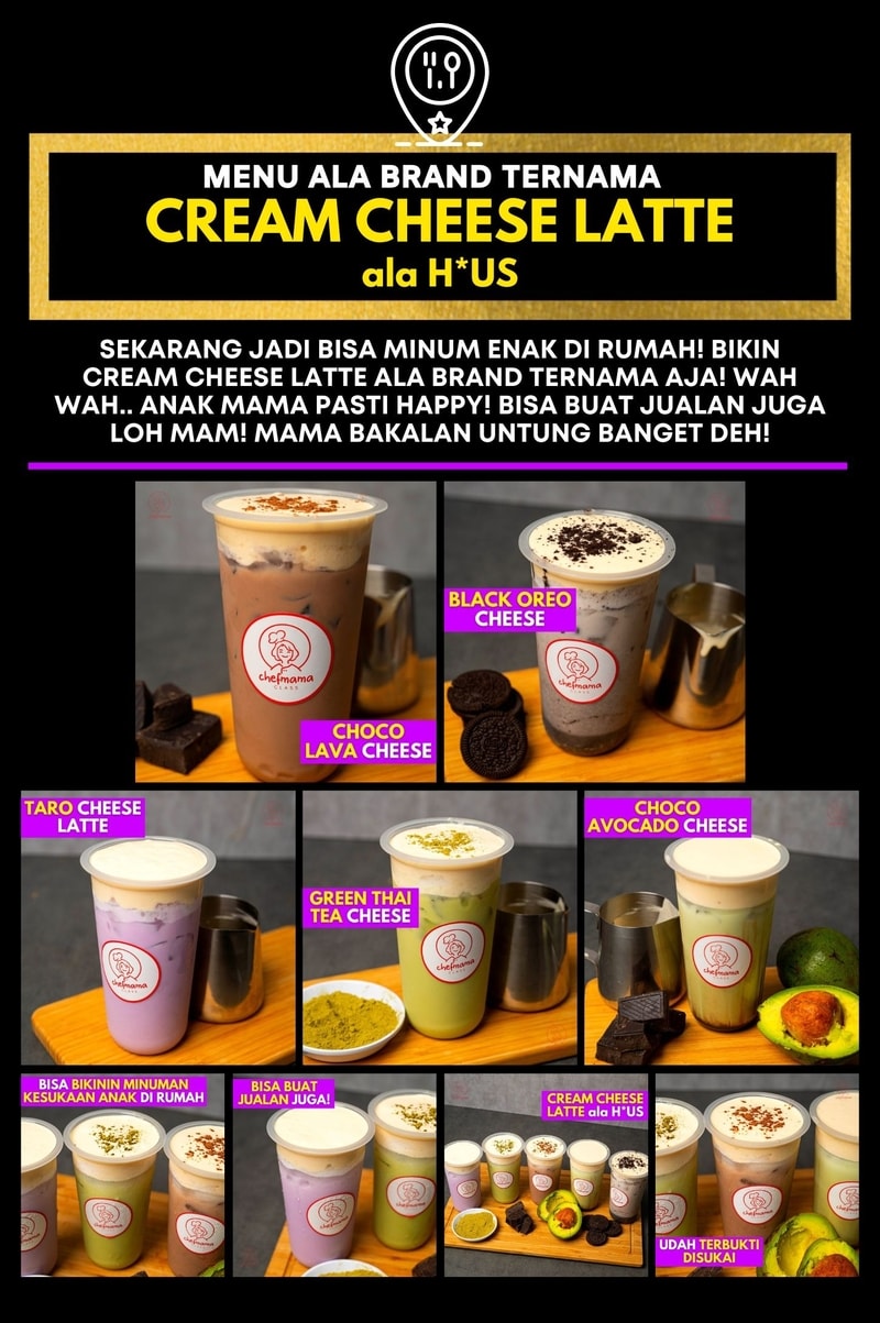 KELAS MASAK ONLINE CREAM CHEESE LATTE ala H*US