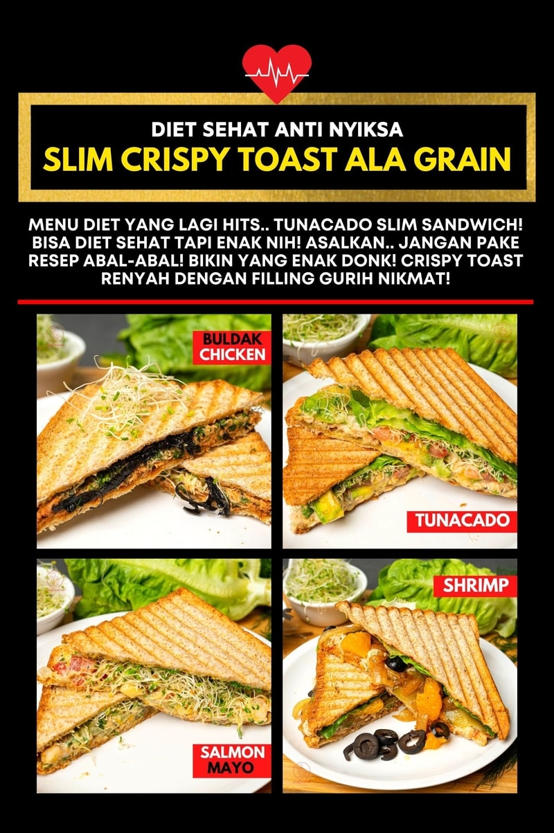 KELAS MASAK ONLINE SLIM CRISPY TOAST ALA GRAIN