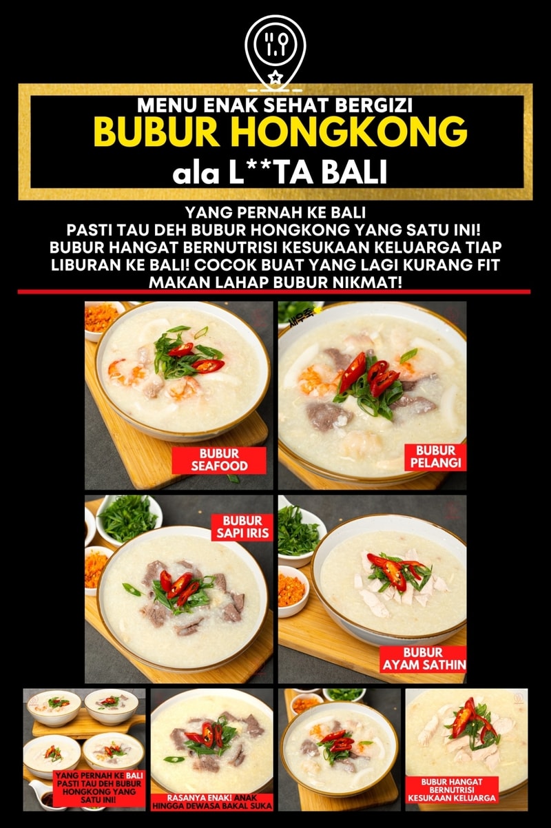 KELAS MASAK ONLINE BUBUR HONGKONG ala L**TA BALI